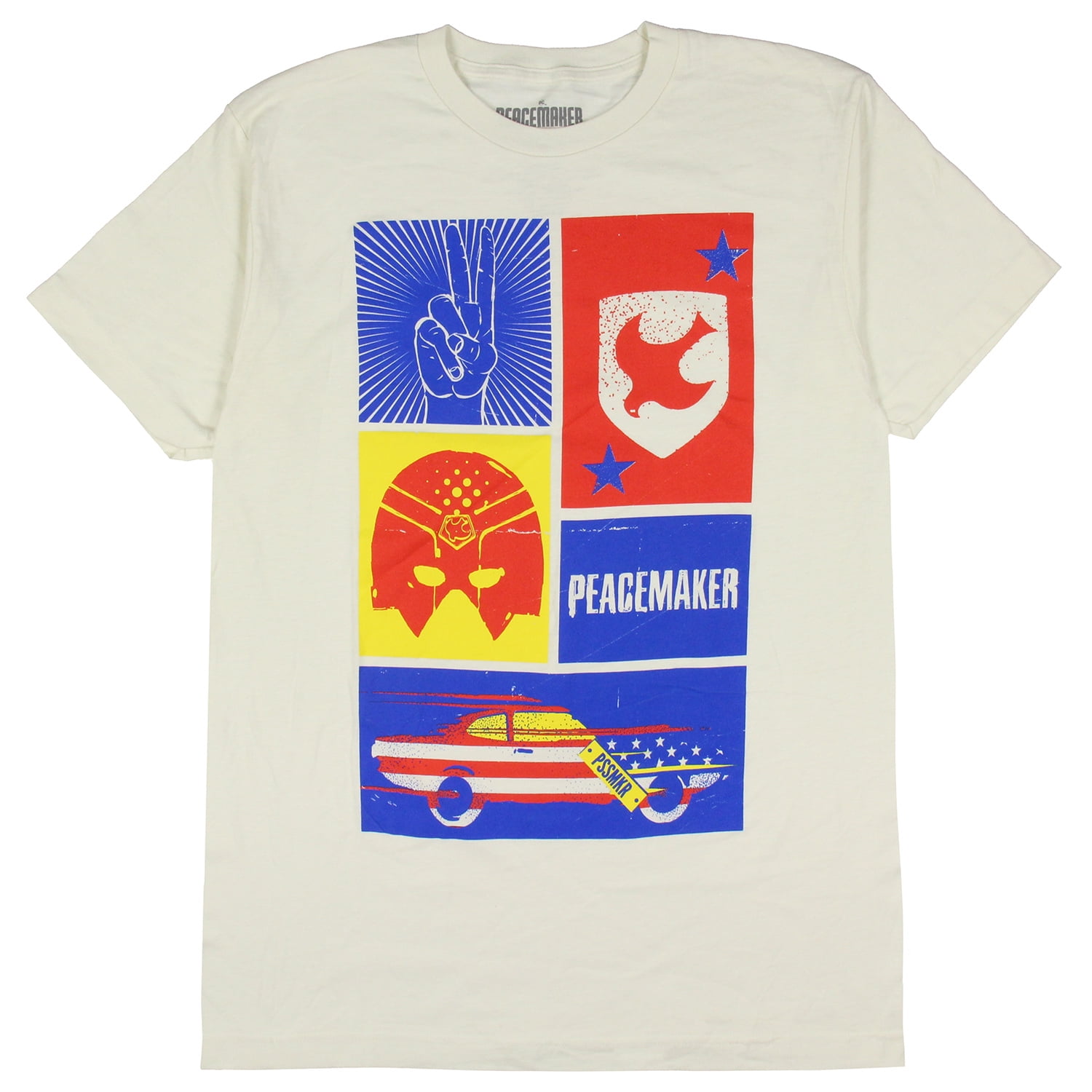 DC Comic Men's Peacemaker Five Block Colorful Graphic Print T-Shirt ...