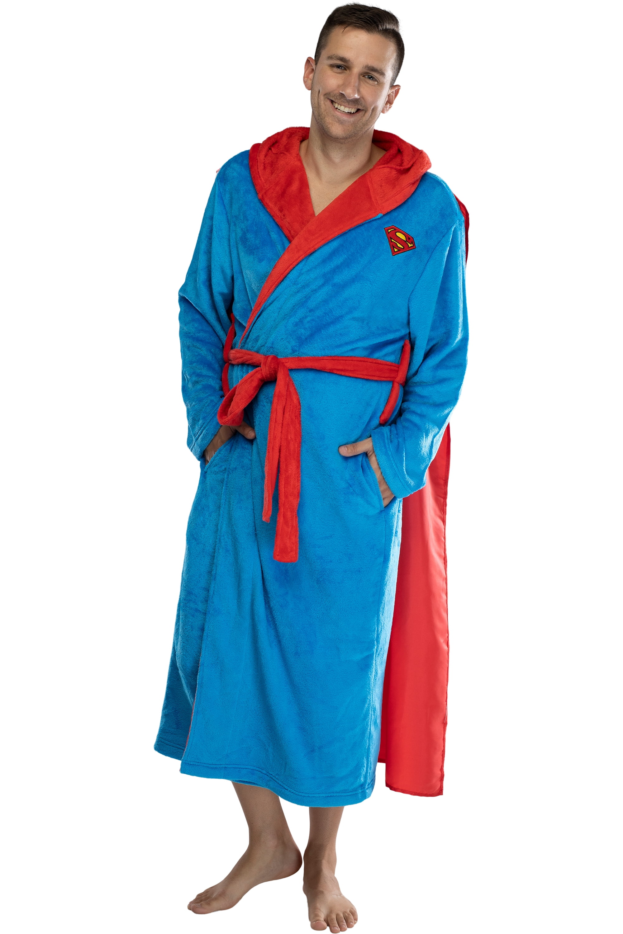 DC Comics Men's Fleece Superhero Costume Hooded Robe Lounge Pajama ...