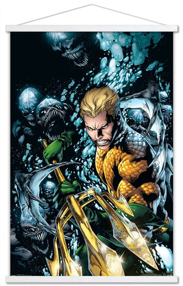 DC Comics - Aquaman - Trident Wall Poster with Wooden Magnetic Frame ...
