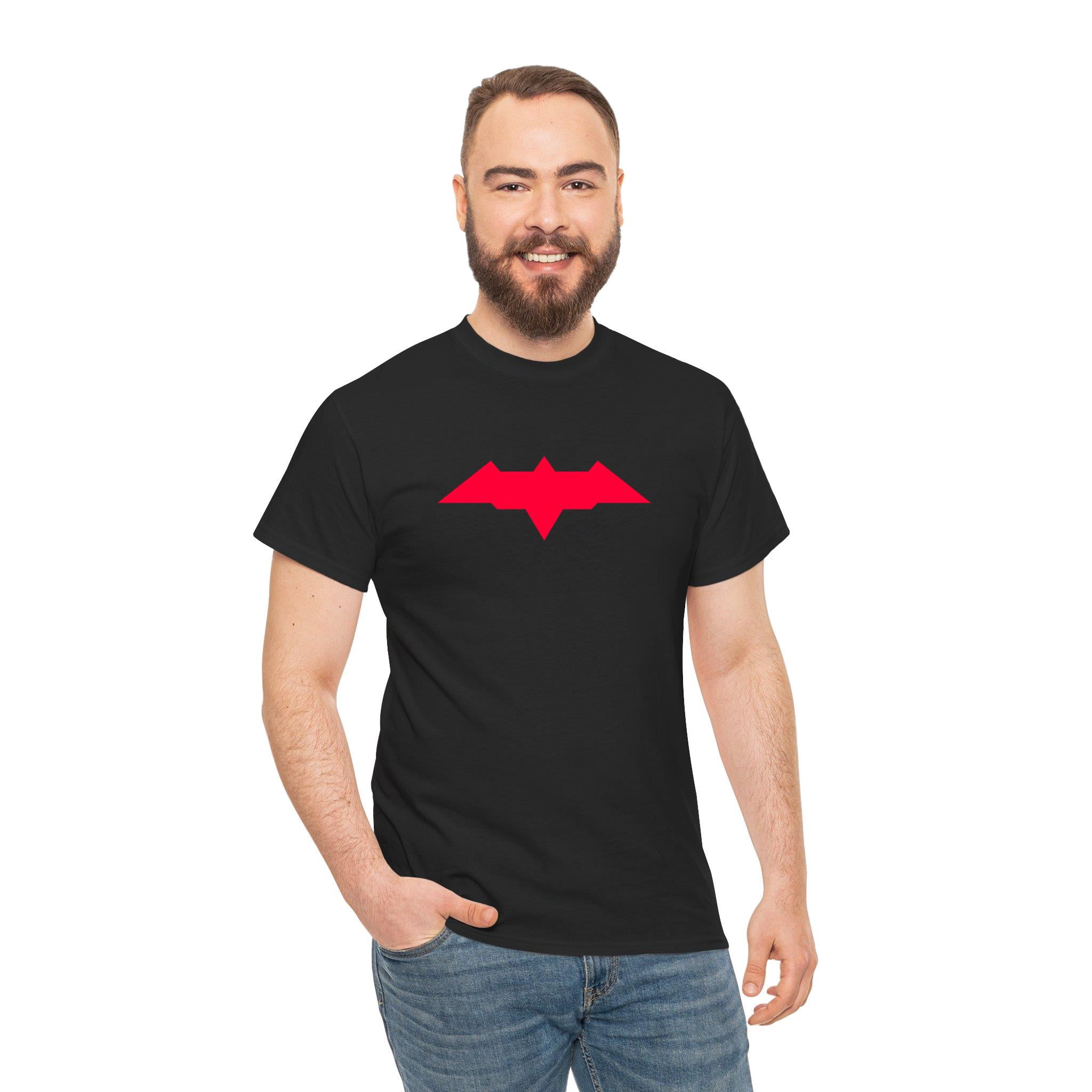 DC Comics Arkham Knight Red Hood Symbol Mens Grey T-Shirt, Tshirt ...