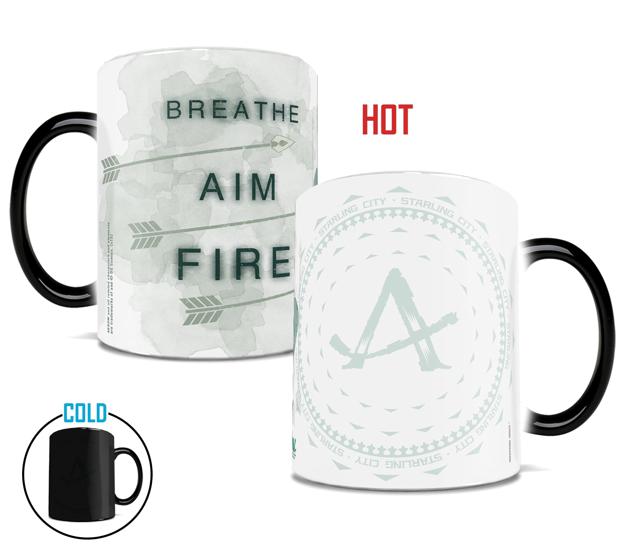 DC Comics (Arrow - Breathe Aim Fire) Morphing Mugs® Heat-Sensitive Mug ...