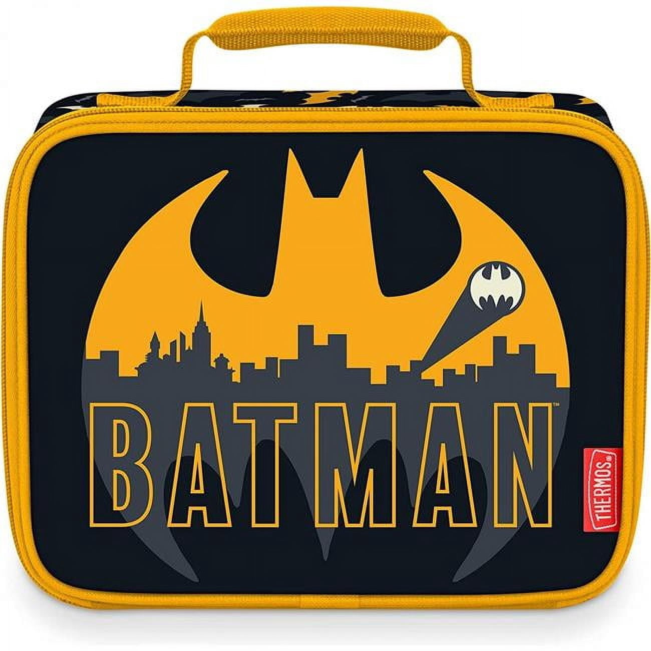 DC Comics Bat Signal Gotham City Thermos Insulated Lunch Box, Black ...