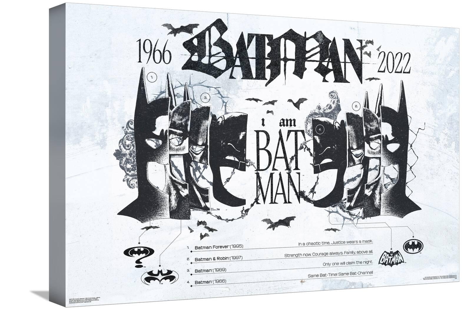 DC Comics Batman: 85th Anniversary - Masks Canvas Wall Poster, 14.725 ...