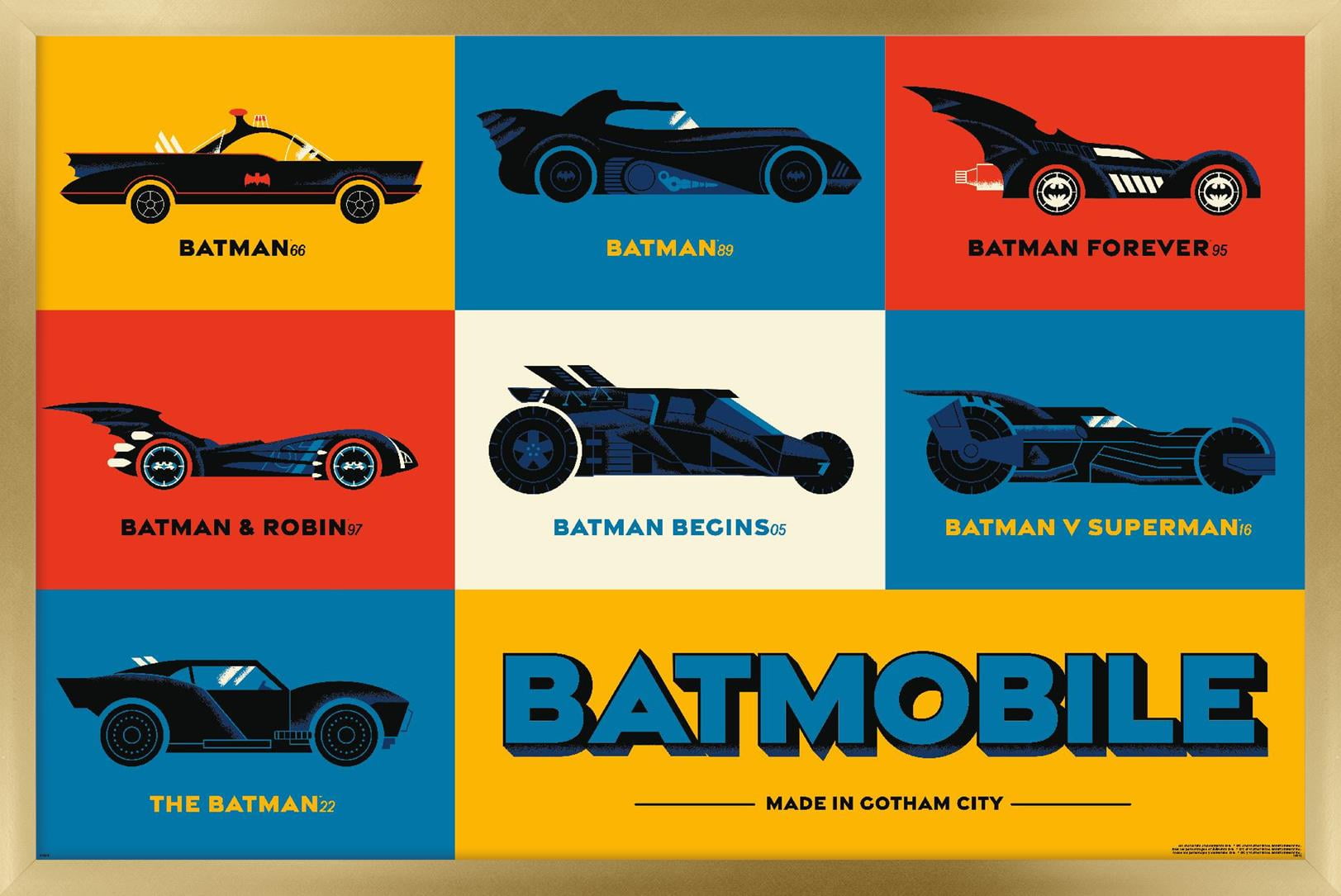 DC Comics Batman: 85th Anniversary - Minimalist The Batmobiles Wall ...