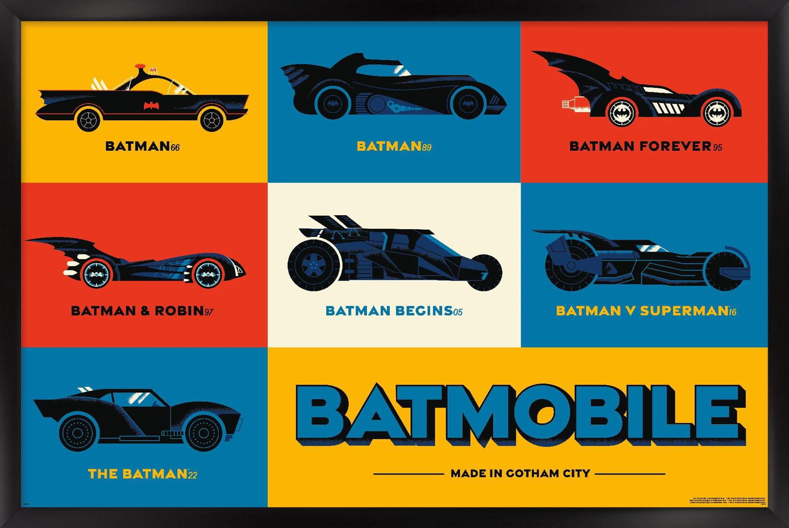 DC Comics Batman: 85th Anniversary - Minimalist The Batmobiles Wall ...