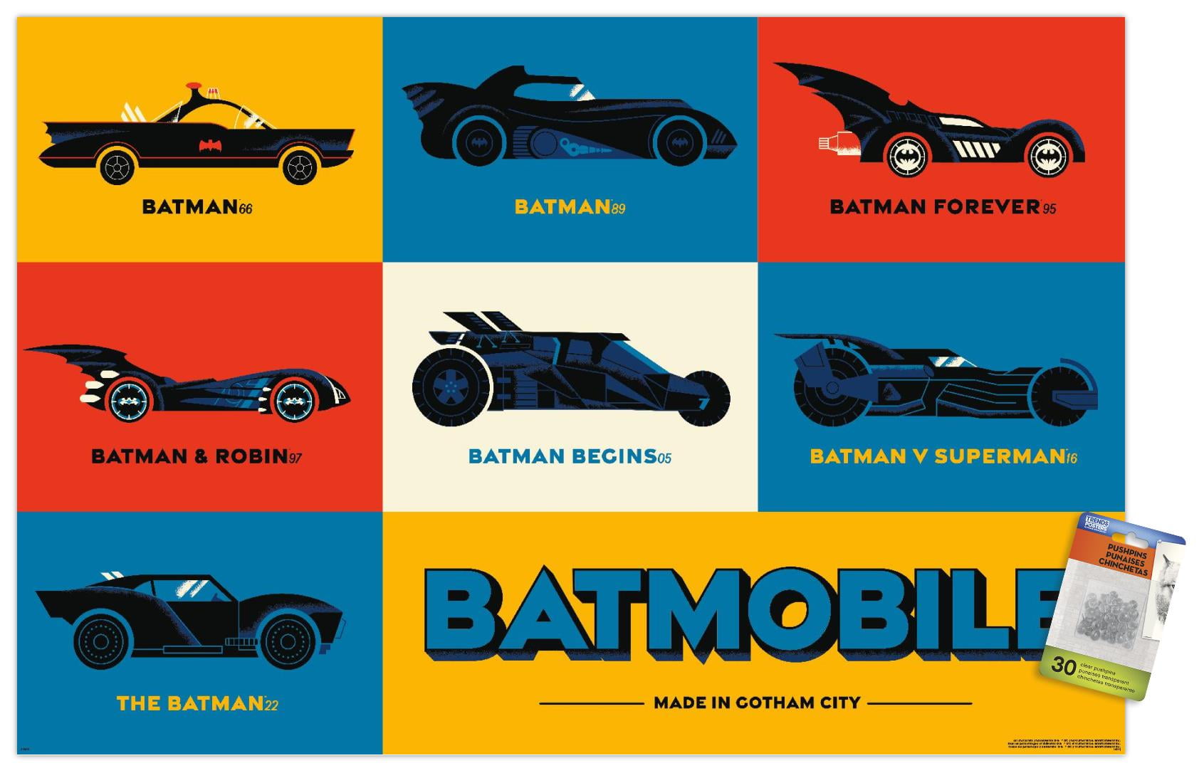 DC Comics Batman: 85th Anniversary - Minimalist The Batmobiles Wall ...