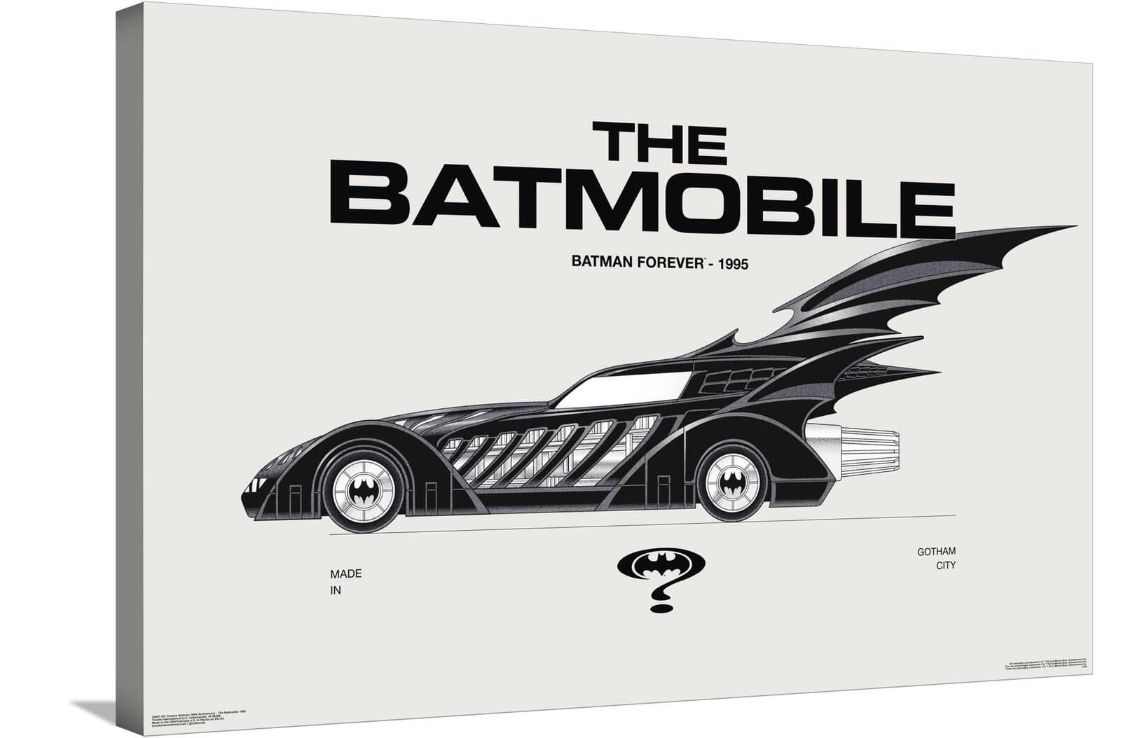 DC Comics Batman: 85th Anniversary - The Batmobile 1995 Canvas Wall ...