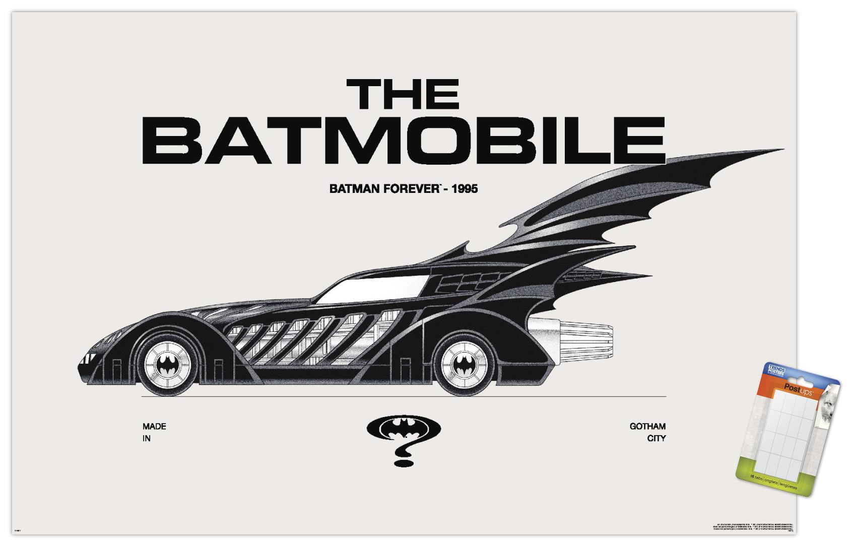 DC Comics Batman: 85th Anniversary - The Batmobile 1995 Wall Poster, 14 ...