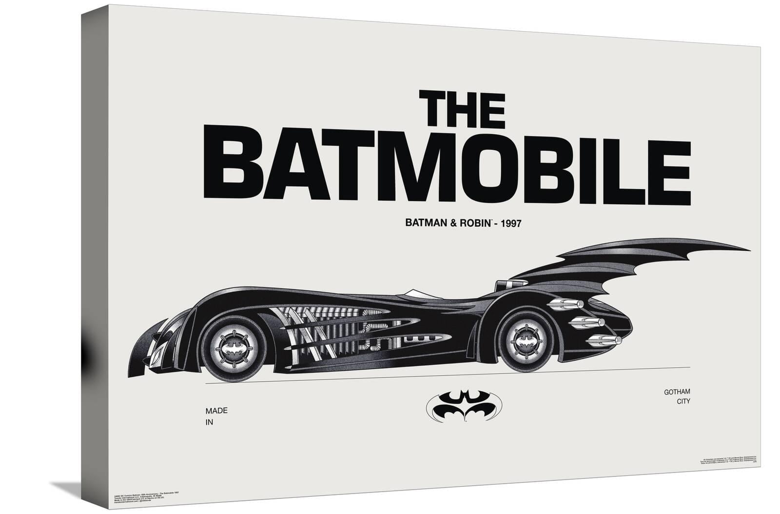 DC Comics Batman: 85th Anniversary - The Batmobile 1997 Canvas Wall ...