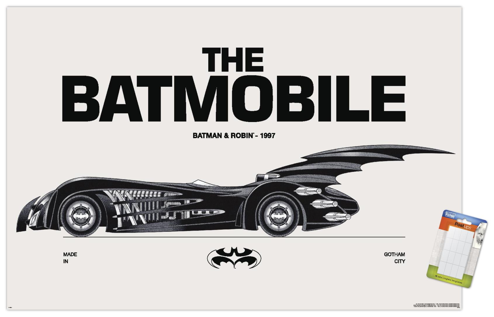 DC Comics Batman: 85th Anniversary - The Batmobile 1997 Wall Poster, 22 ...
