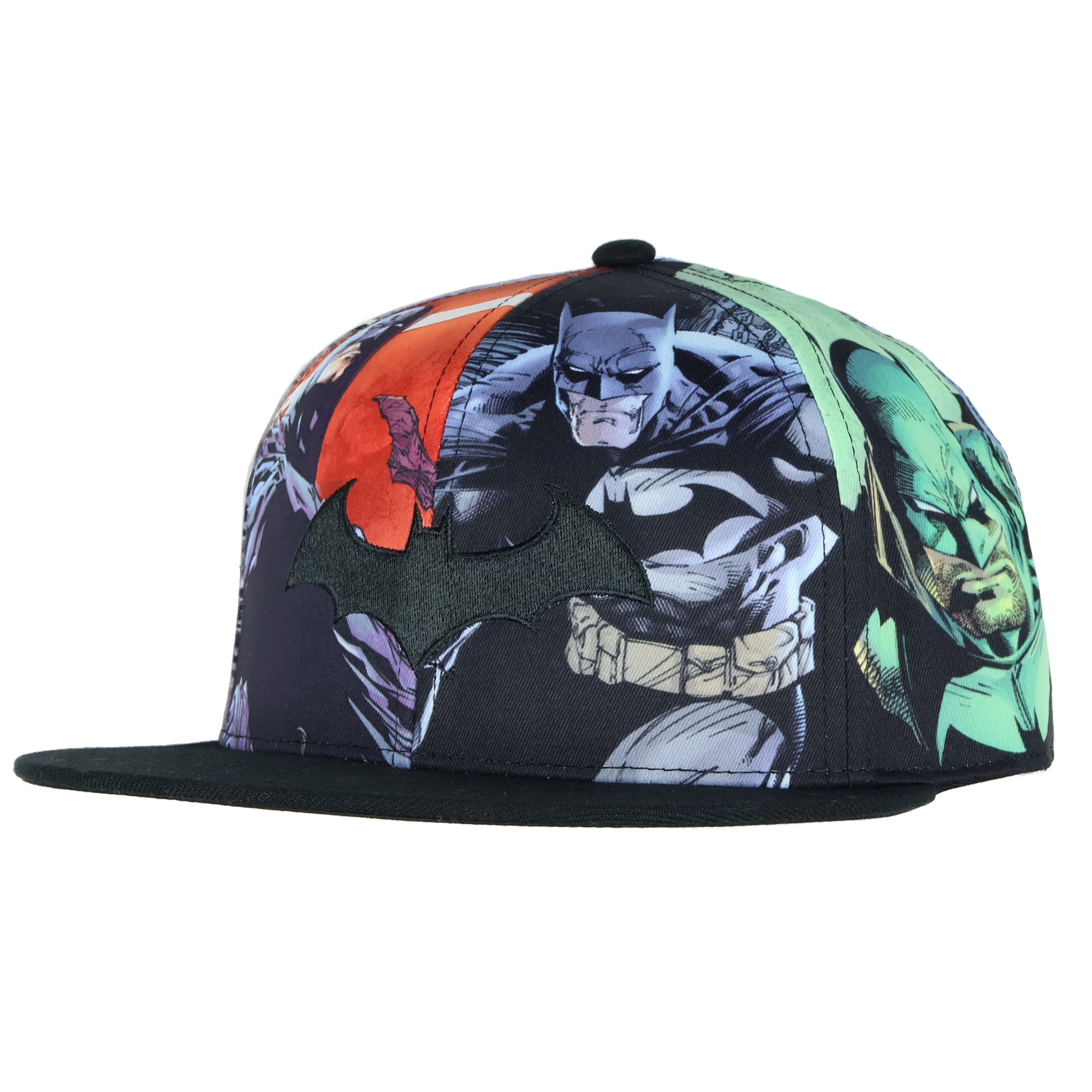 DC Comics Batman Allover Sublimated Scene Design Flat Bill Adjustable ...