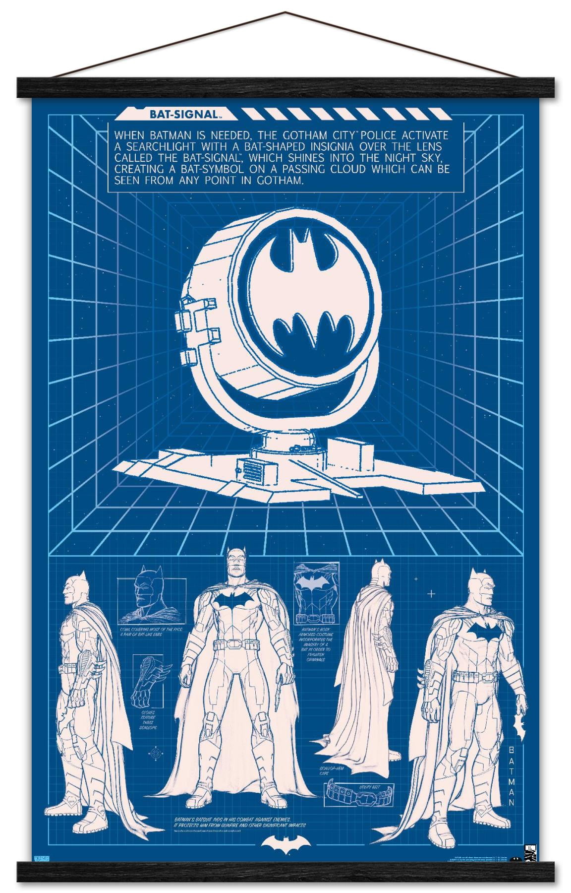DC Comics - Batman - Bat Signal Wall Poster with Wooden Magnetic Frame ...