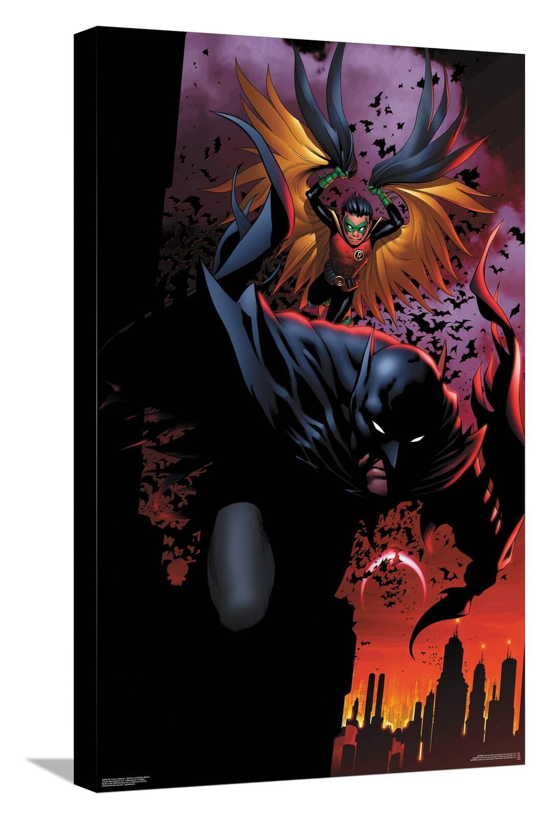DC Comics Batman - Batman and Robin Attack Canvas Wall Poster, 14.725 ...