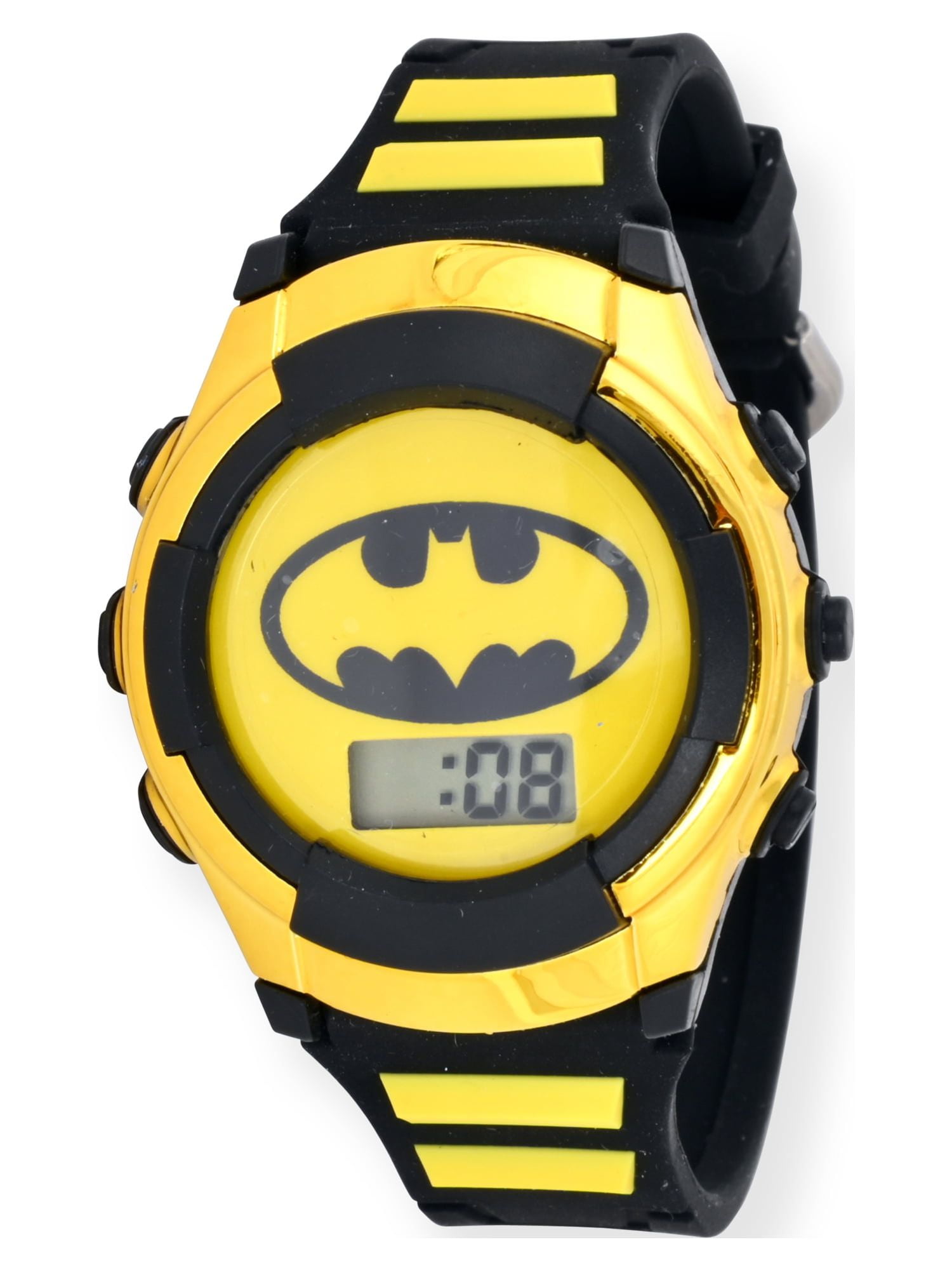 DC Comics Batman Boy's Flashing LCD Black Silicone Watch with Matching ...