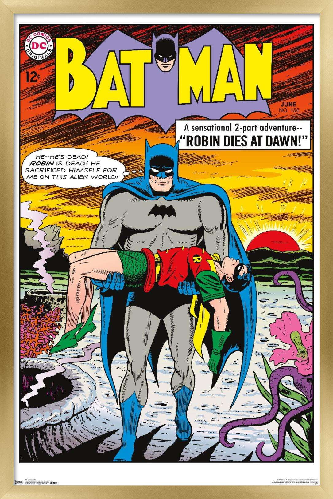 DC Comics - Batman - Cover #156 Wall Poster, 14.725" x 22.375", Framed ...