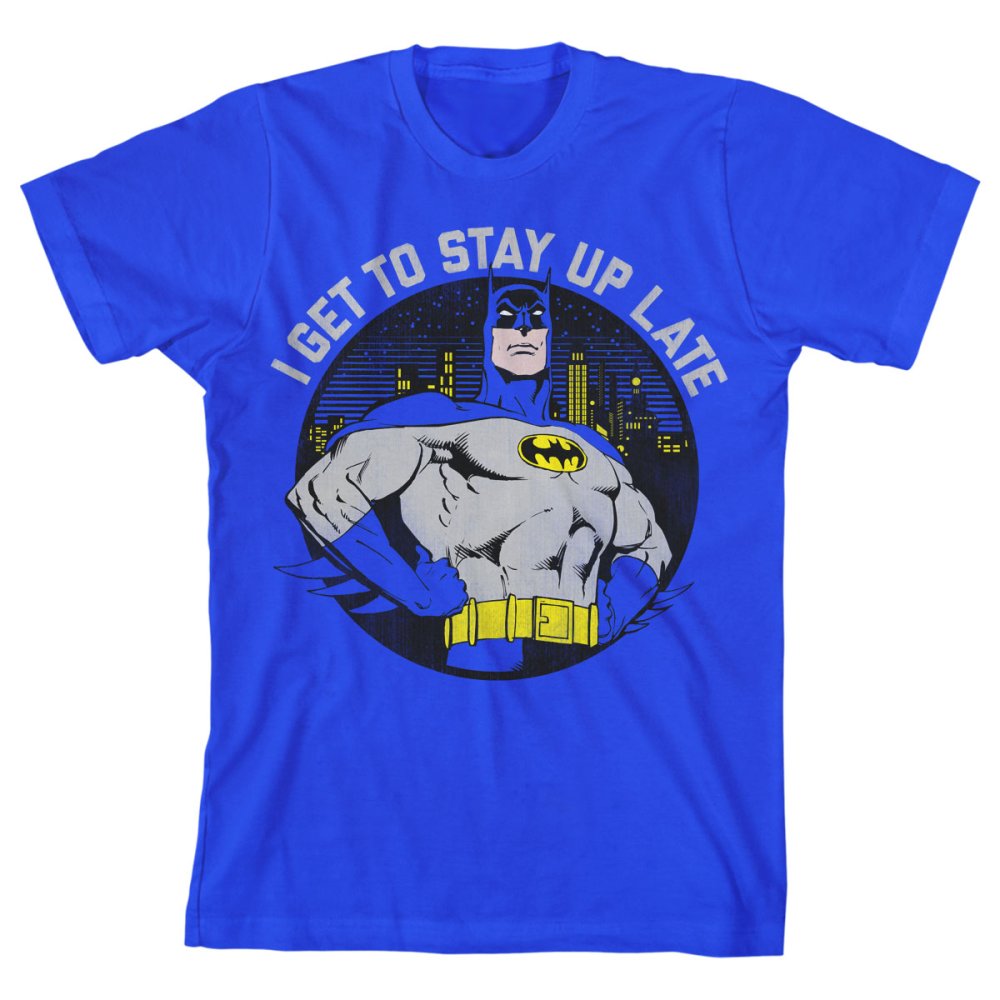 DC Comics Batman 'I Get to Stay Up Late' Graphic Printed Youth Boys T ...