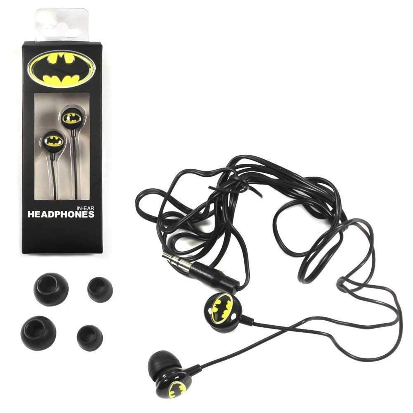 DC Comics Batman In-Ear Headphones- Logo Wired Earbuds - Walmart.com