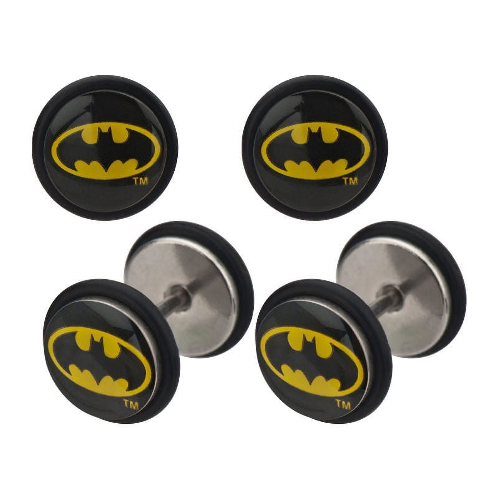 DC Comics Batman Logo Stainless Steel Fake Plug Earrings - Walmart.com