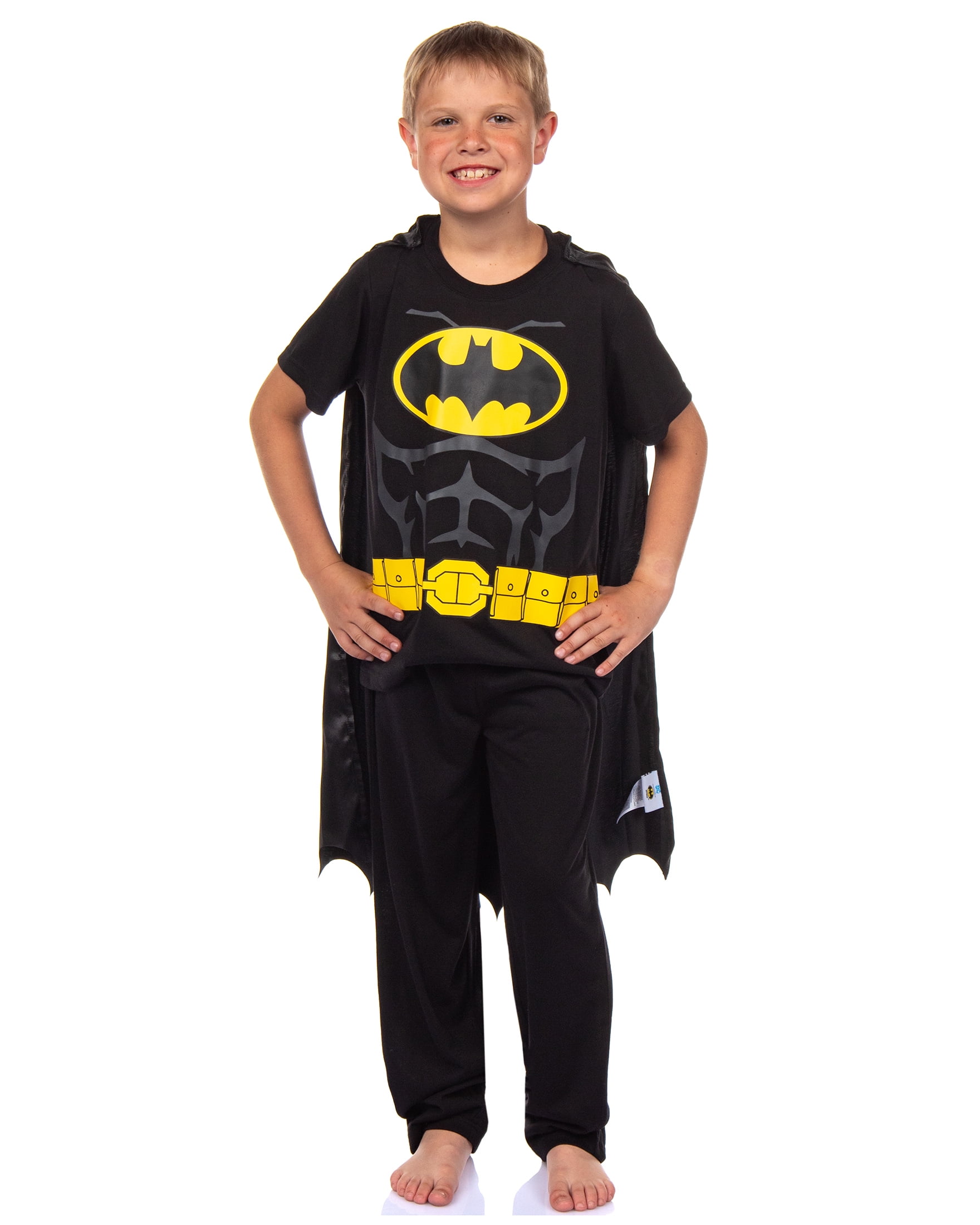 DC Comics Batman Pajama Boys' 3 Piece Short Sleeve Shirt And Pant Set ...