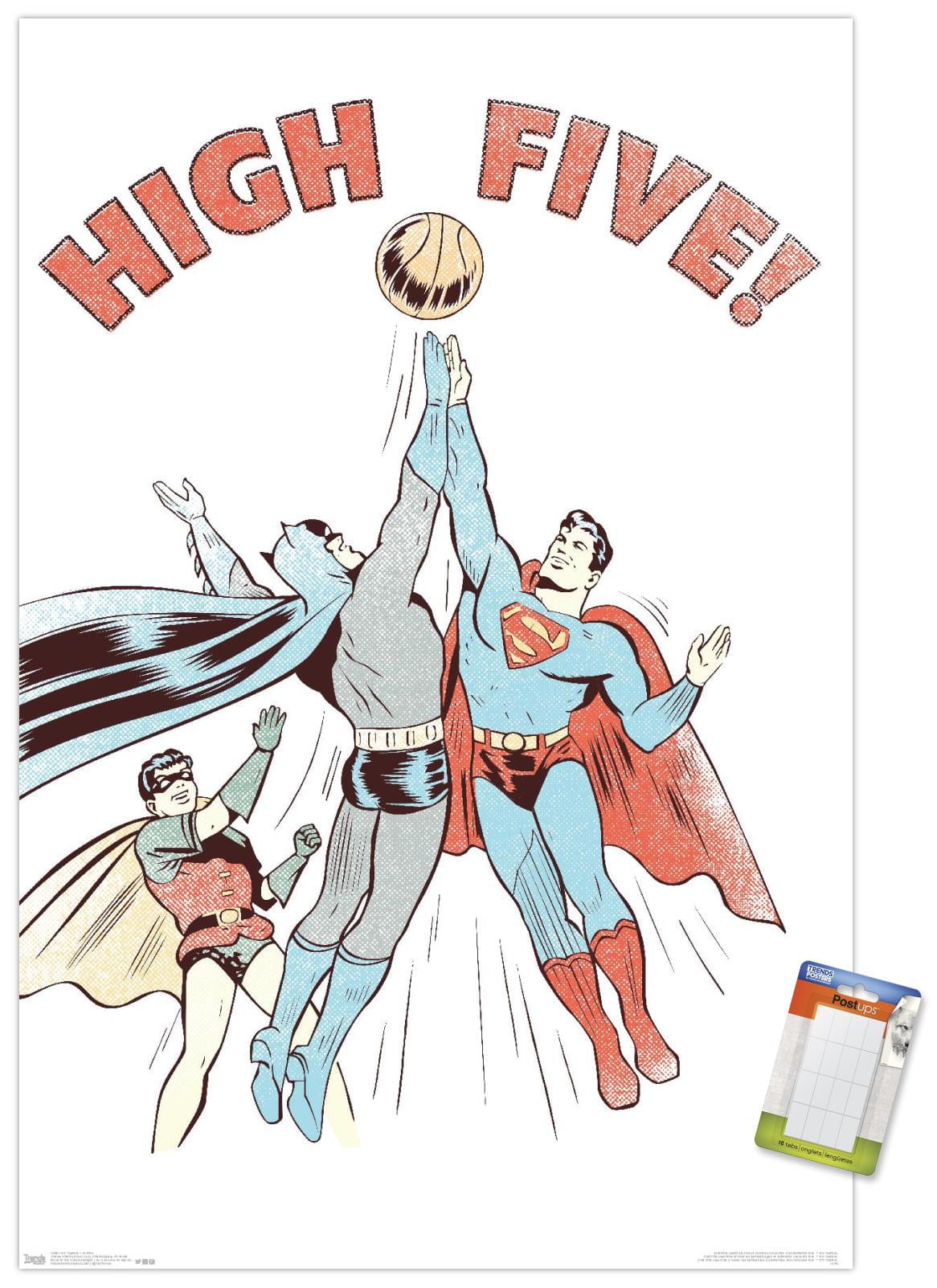 DC Comics - Batman - Robin - Superman - High Five Wall Poster, 14.725 ...