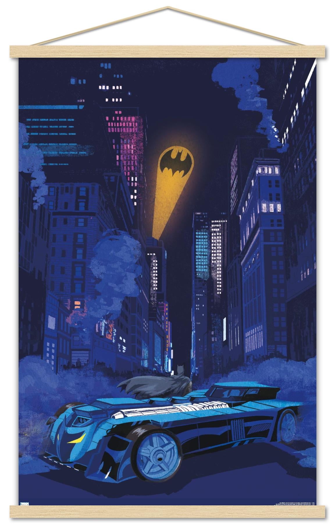 DC Comics - Batman - Skyline Bat Signal Wall Poster with Magnetic Frame ...