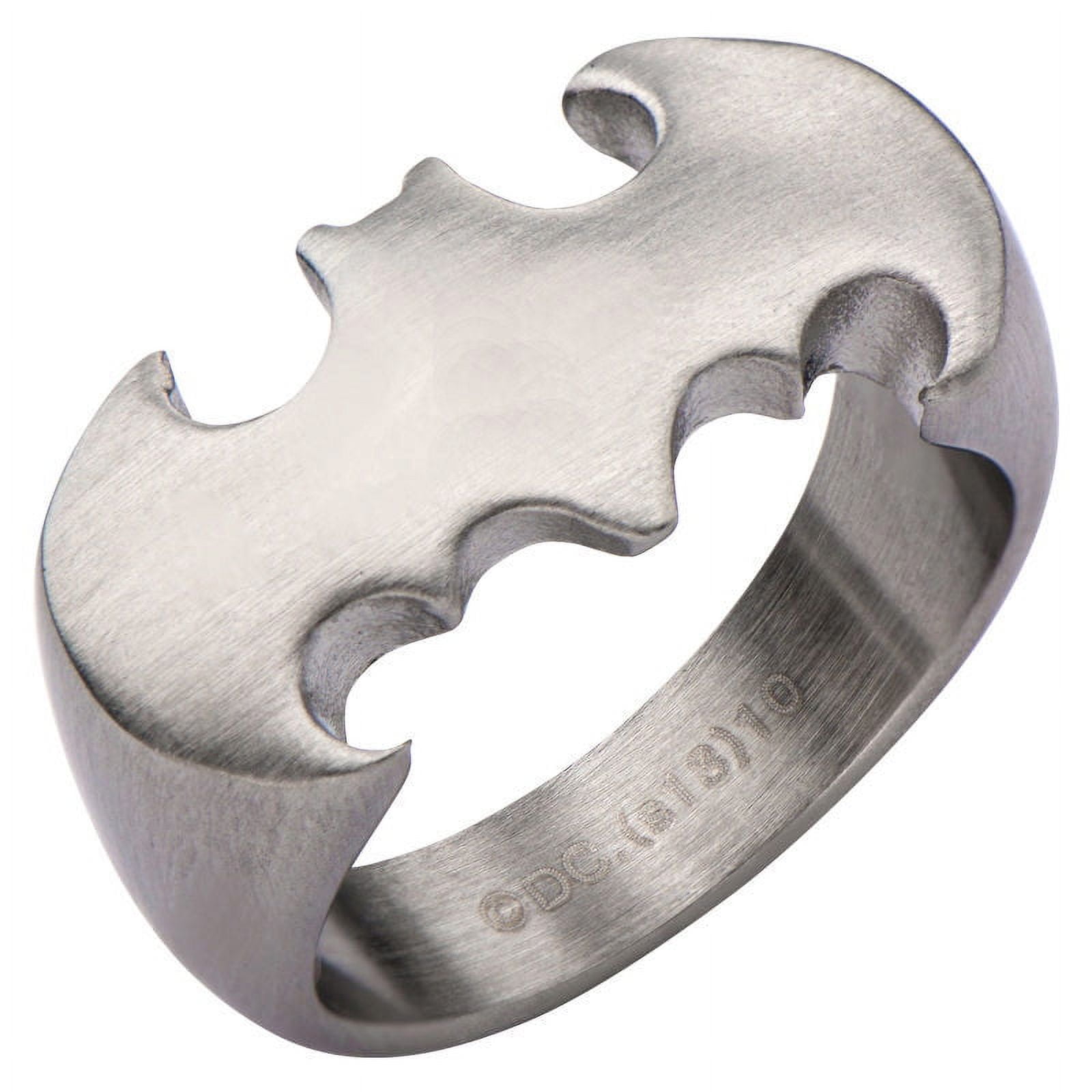 DC Comics Batman Symbol Silhouette Matte Stainless Steel Ring | 9 ...