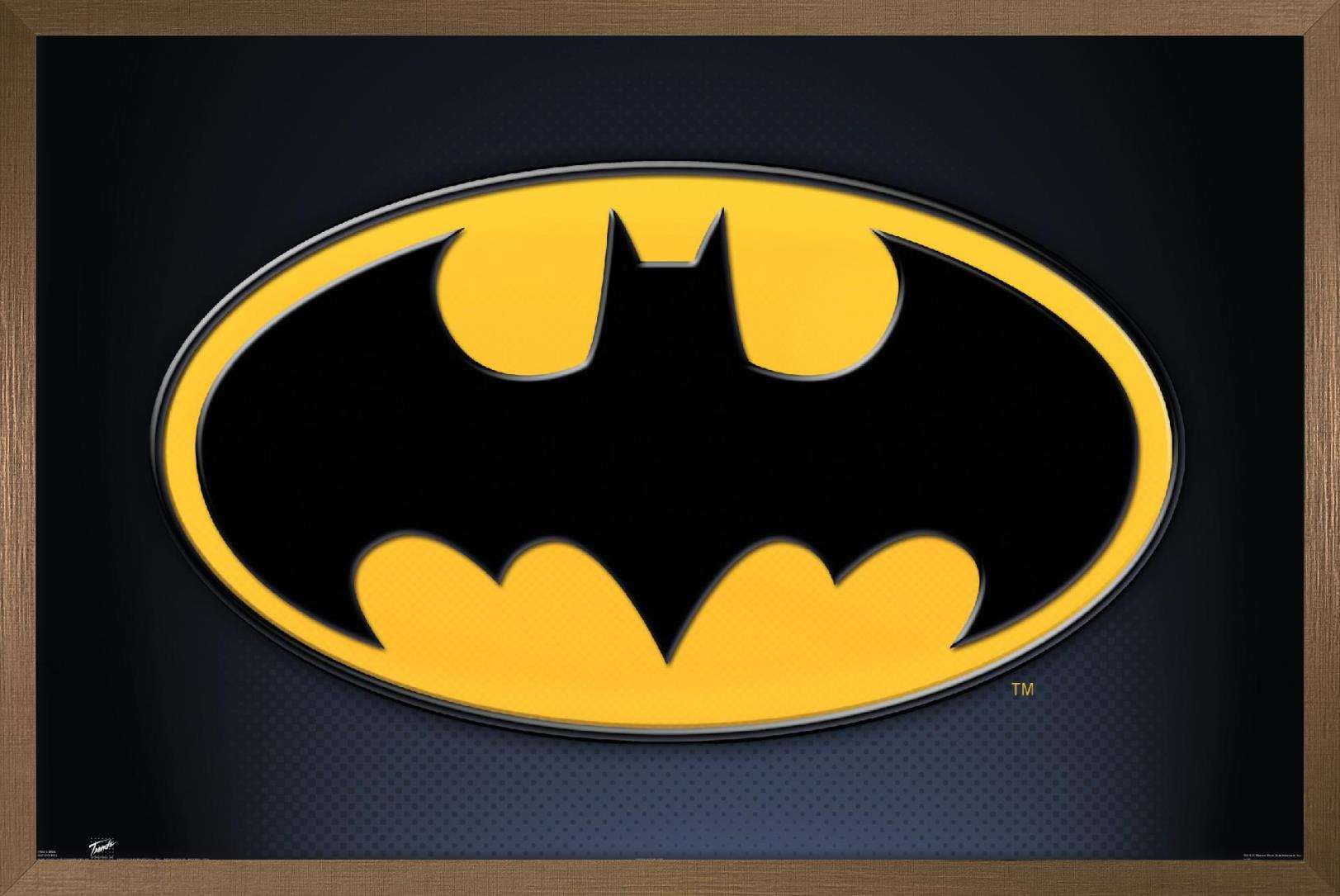 DC Comics - Batman - Symbol Wall Poster, 22.375" x 34", Framed ...