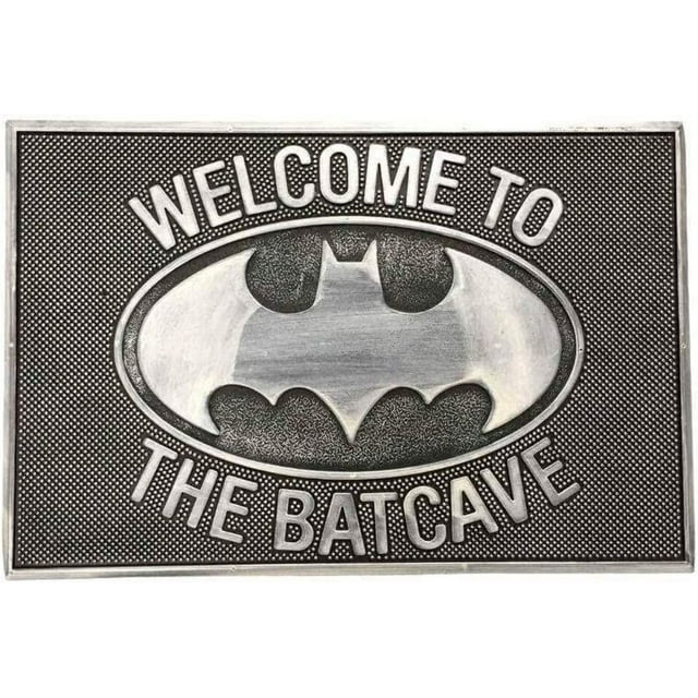 DC Comics Batman Welcome to the Batcave Rubber Entrance Doormat - Black ...