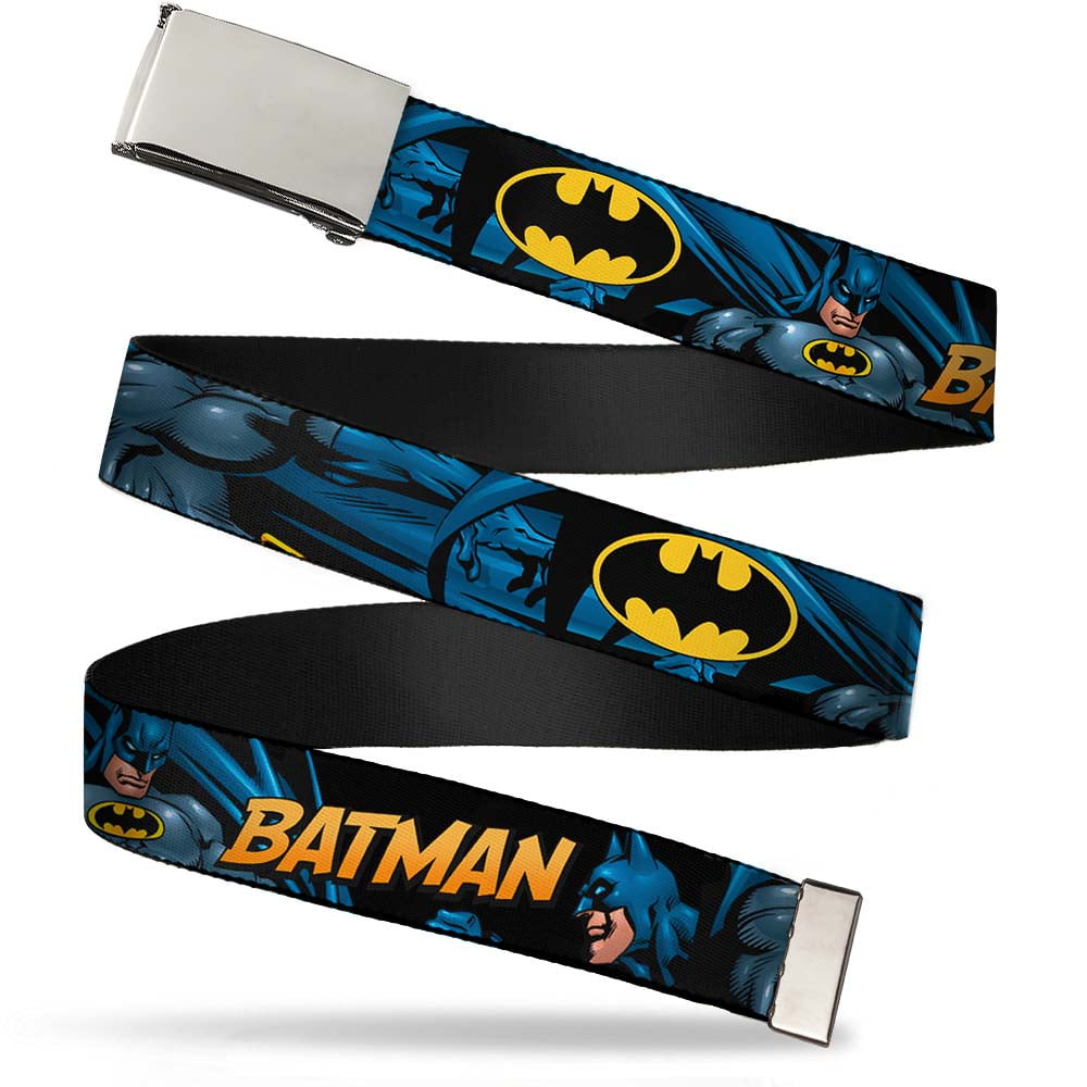 Adjustable Belt, Clamp Buckle, Cut-to-Fit, Batman Action Poses Bat ...