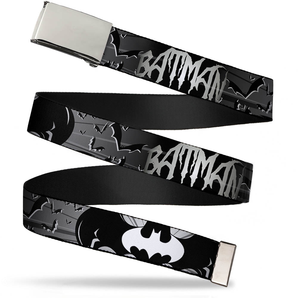 Adjustable Belt, Clamp Buckle, Cut-to-Fit, Batman Bat Signals Flying ...