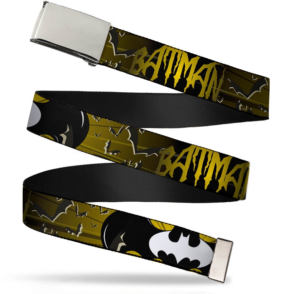Adjustable Belt, Clamp Buckle, Cut-to-Fit, Batman Bat Signals Flying ...