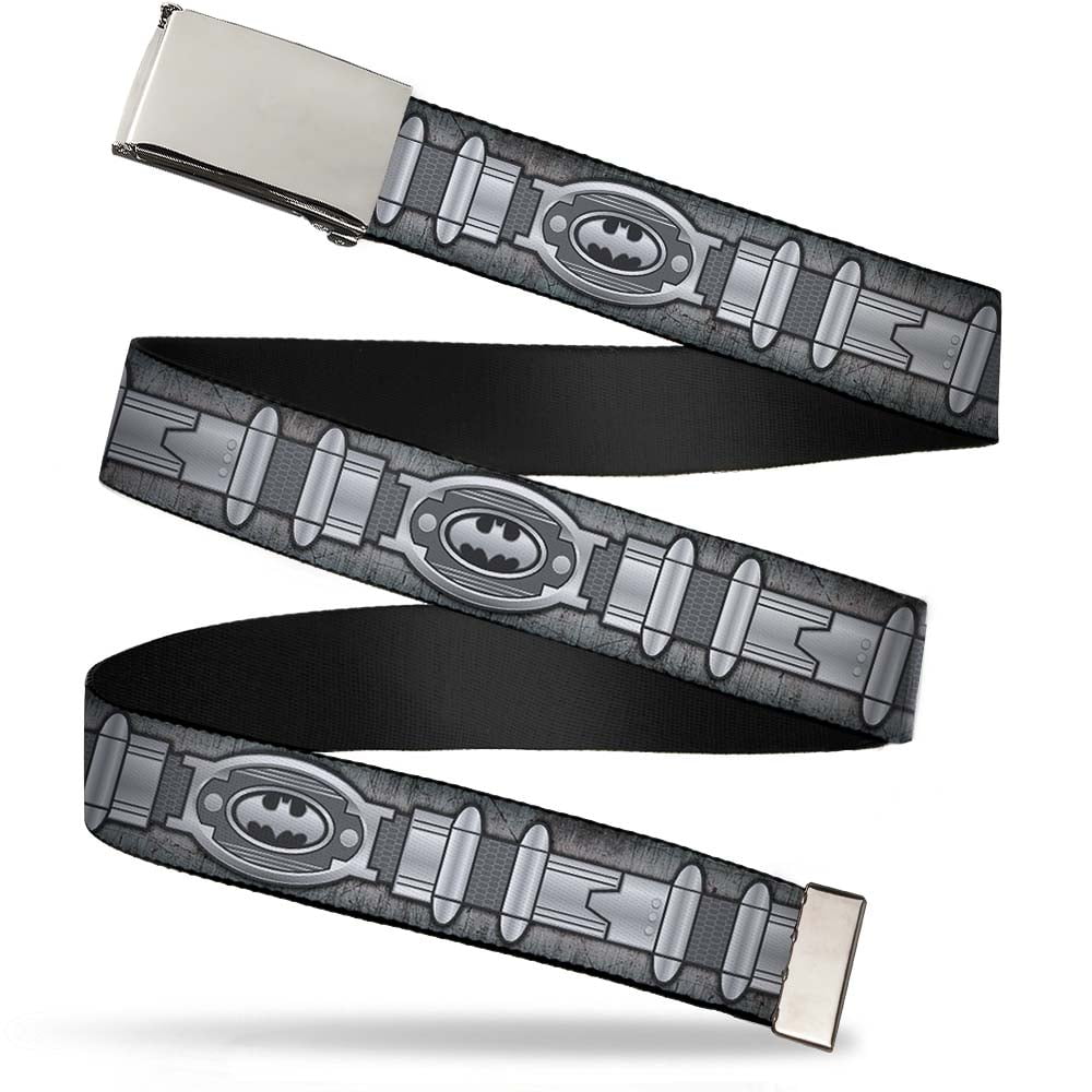 DC Comics Belt, Flip Web Belt Batman Utility Belt Grays, 1.5 Inch Wide ...