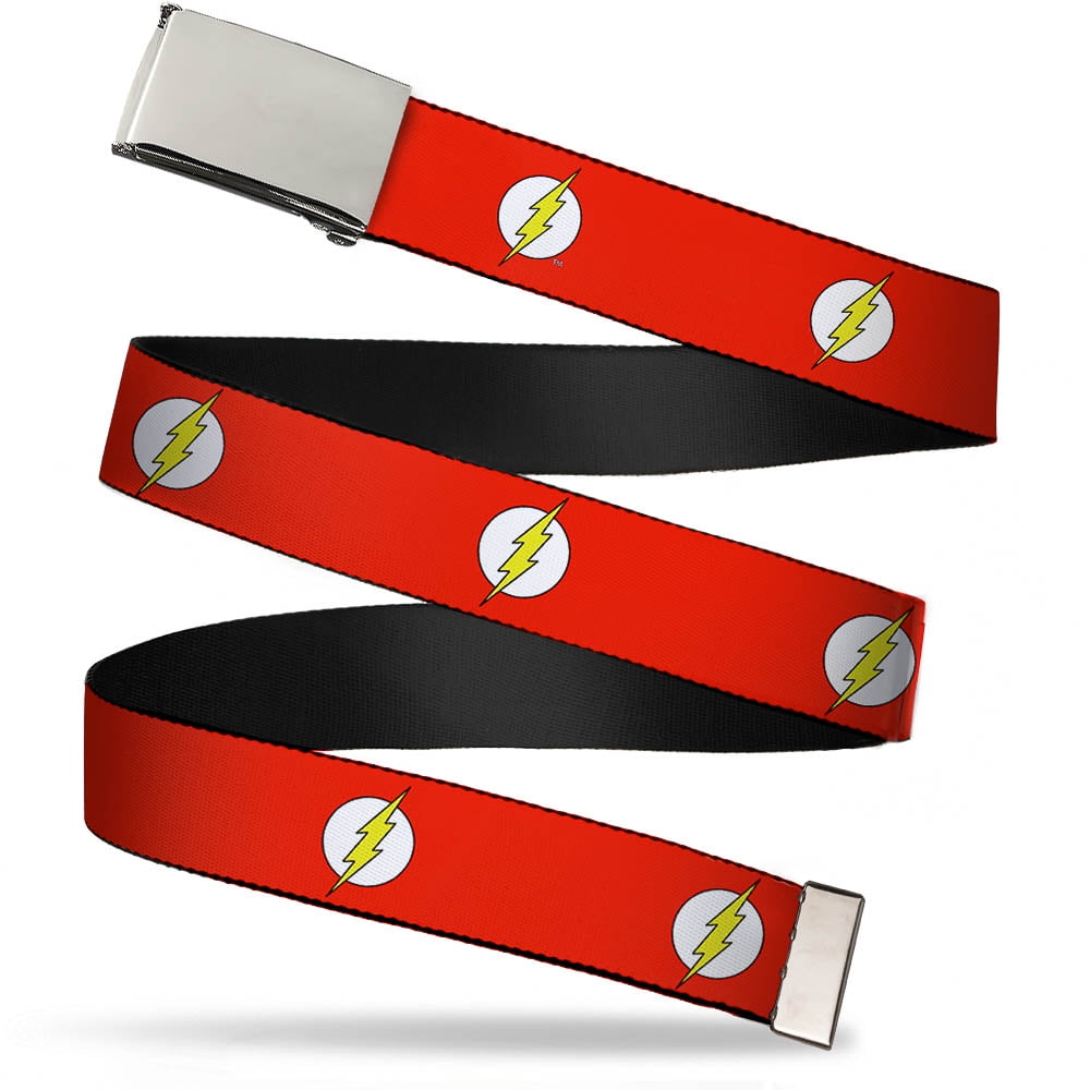 DC Comics Belt, Flip Web Belt Flash Logo Red White Yellow, 1.0 Inch ...
