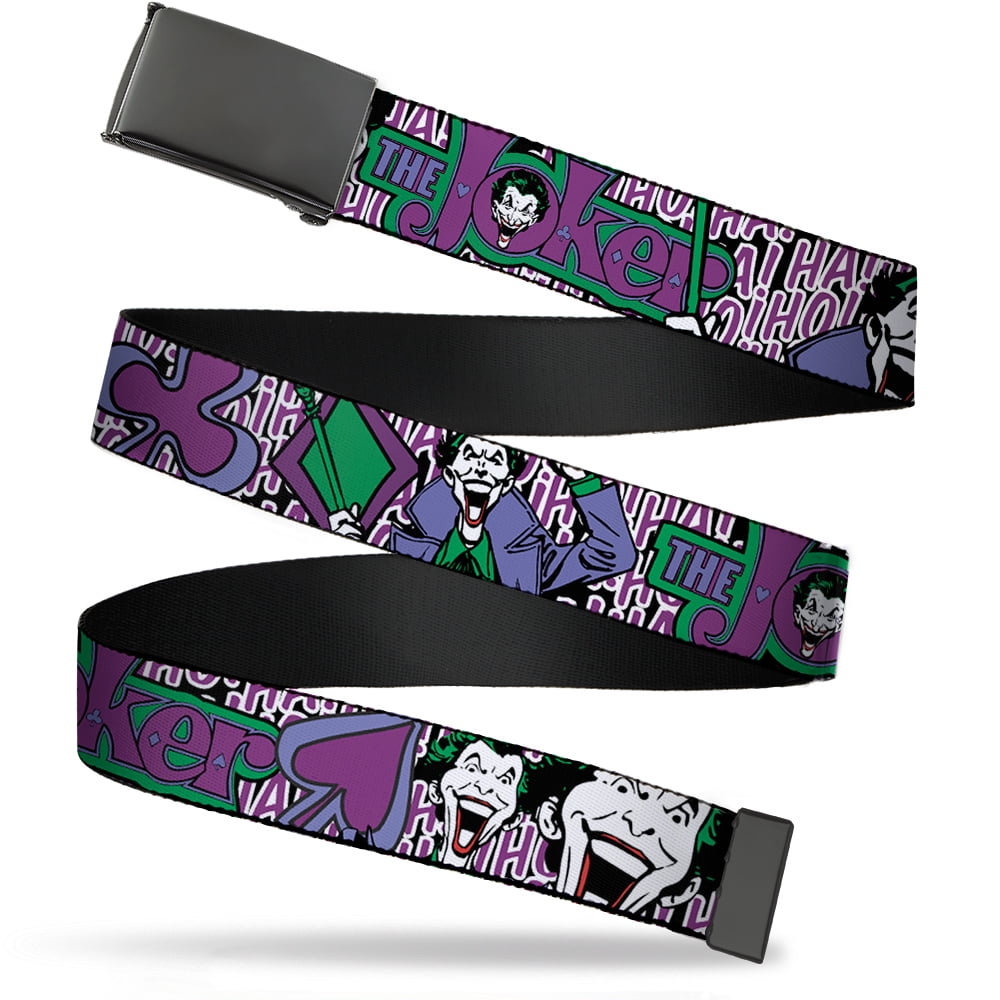 Adjustable Belt, Clamp Buckle, Cut-to-Fit, Joker Face Logo Spades Black ...