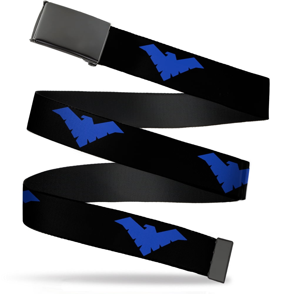 DC Comics Belt, Flip Web Belt Nightwing Logo Black Blue, 1.25 Inch Wide ...
