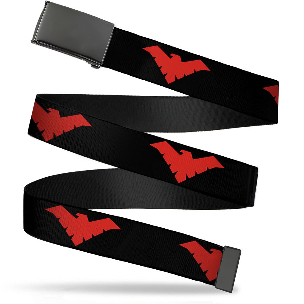 DC Comics Belt, Flip Web Belt Nightwing Logo Black Red, 1.25 Inch Wide ...