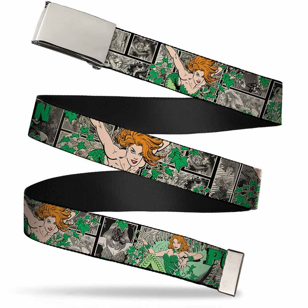 DC Comics Belt, Flip Web Belt Poison Ivy Poses Comic Scenes Grays ...
