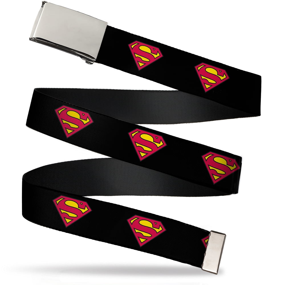 DC Comics Belt, Flip Web Belt Superman Shield Black, 1.0 Inch Wide ...