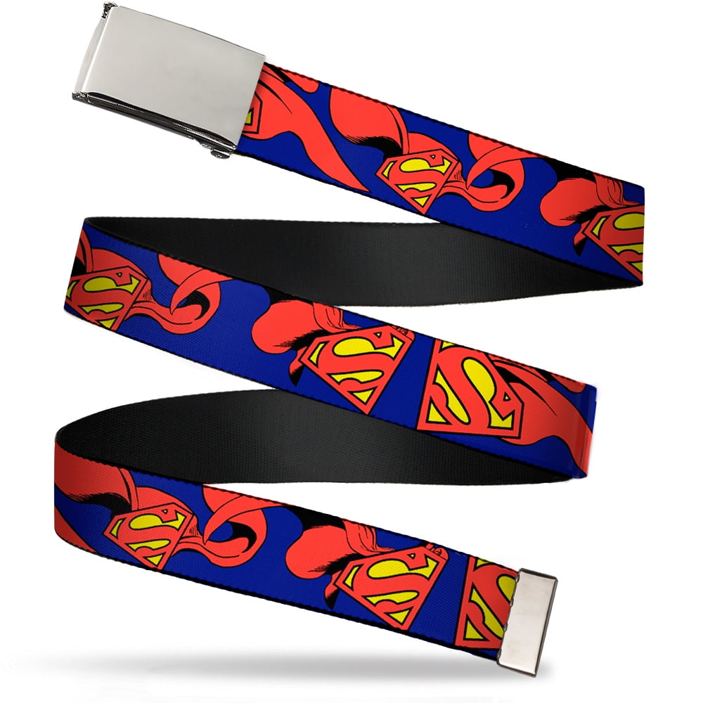DC Comics Belt, Flip Web Belt Superman Shield Cape, 1.25 Inch Wide ...