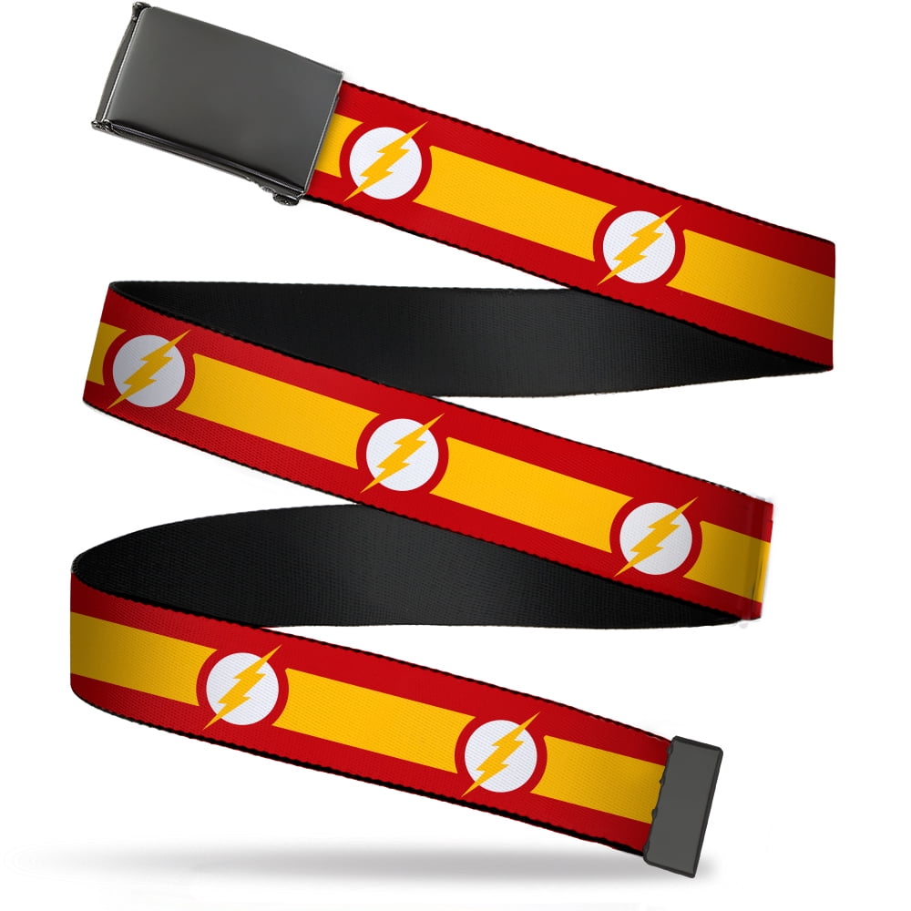DC Comics Belt, Flip Web Belt The Flash Logo Stripe Red White Yellow, 1 ...