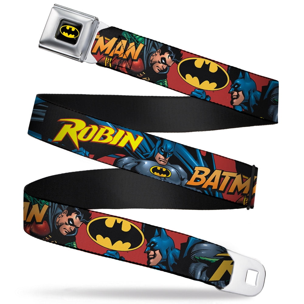 DC Comics Belt, Seatbelt Buckle Belt, Batman Robin In Action Text ...