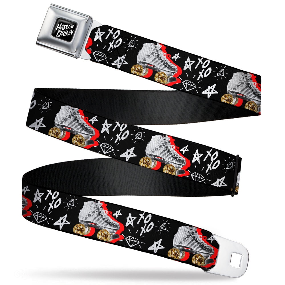 DC Comics Belt, Seatbelt Buckle Belt, Birds of Prey Harley Quinn Roller ...