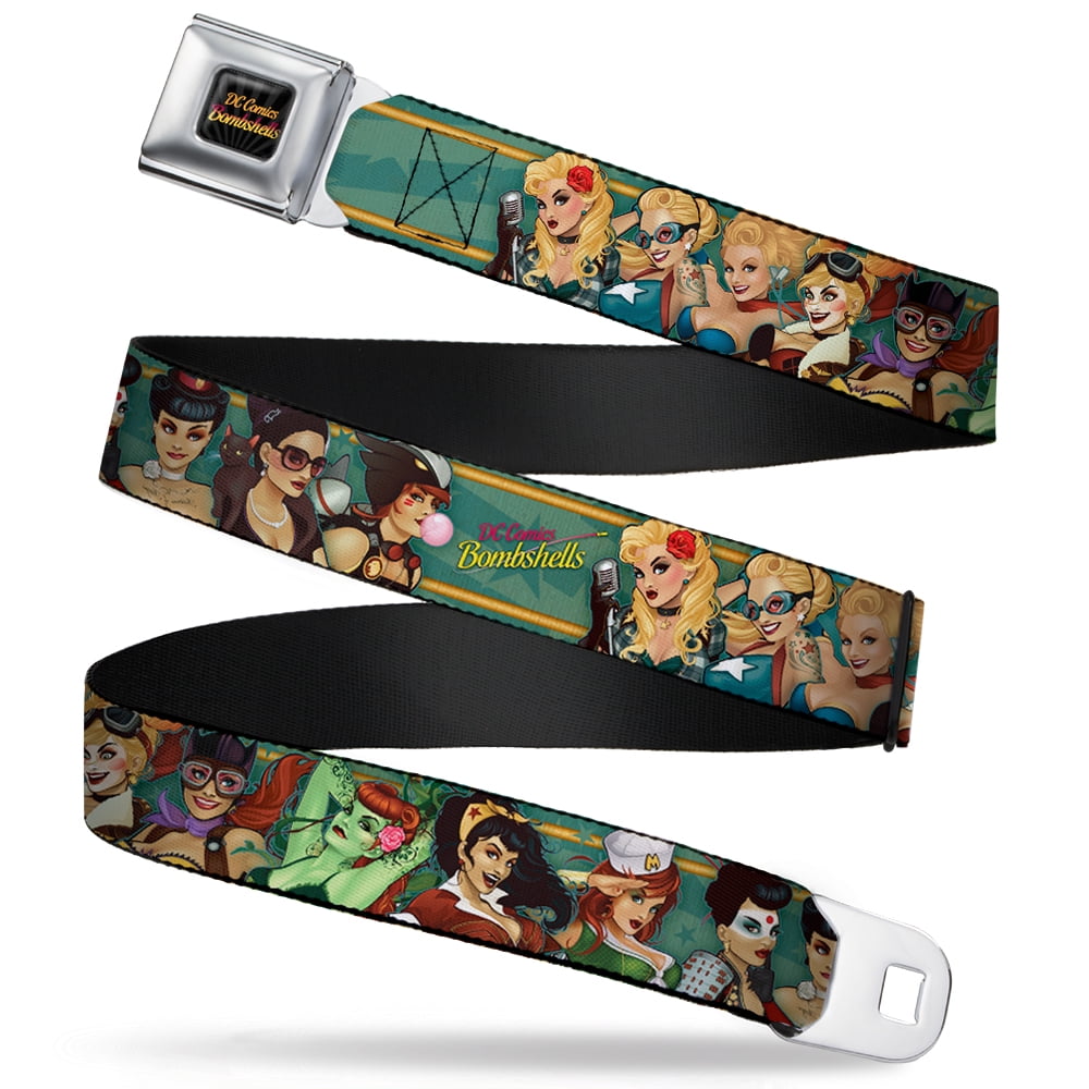 DC Comics Belt, Seatbelt Buckle Belt, DC Comics Bombshells Pose Rays ...
