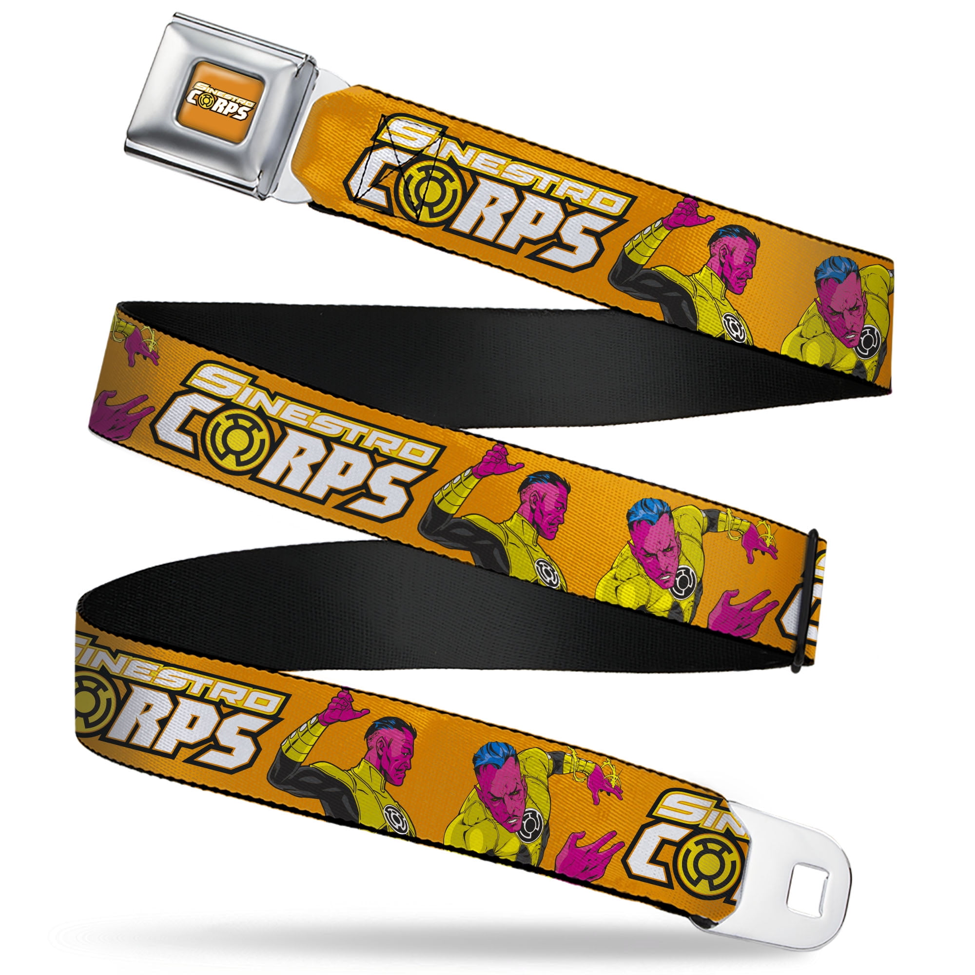 DC Comics Belt, Seatbelt Buckle Belt, Green Lantern Villain Sinestro ...