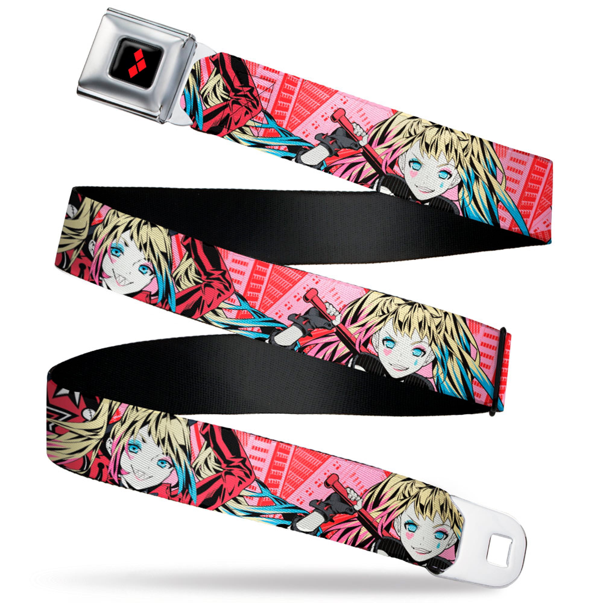 DC Comics Belt, Seatbelt Buckle Belt, Harley Quinn Puddin Poses Anime ...