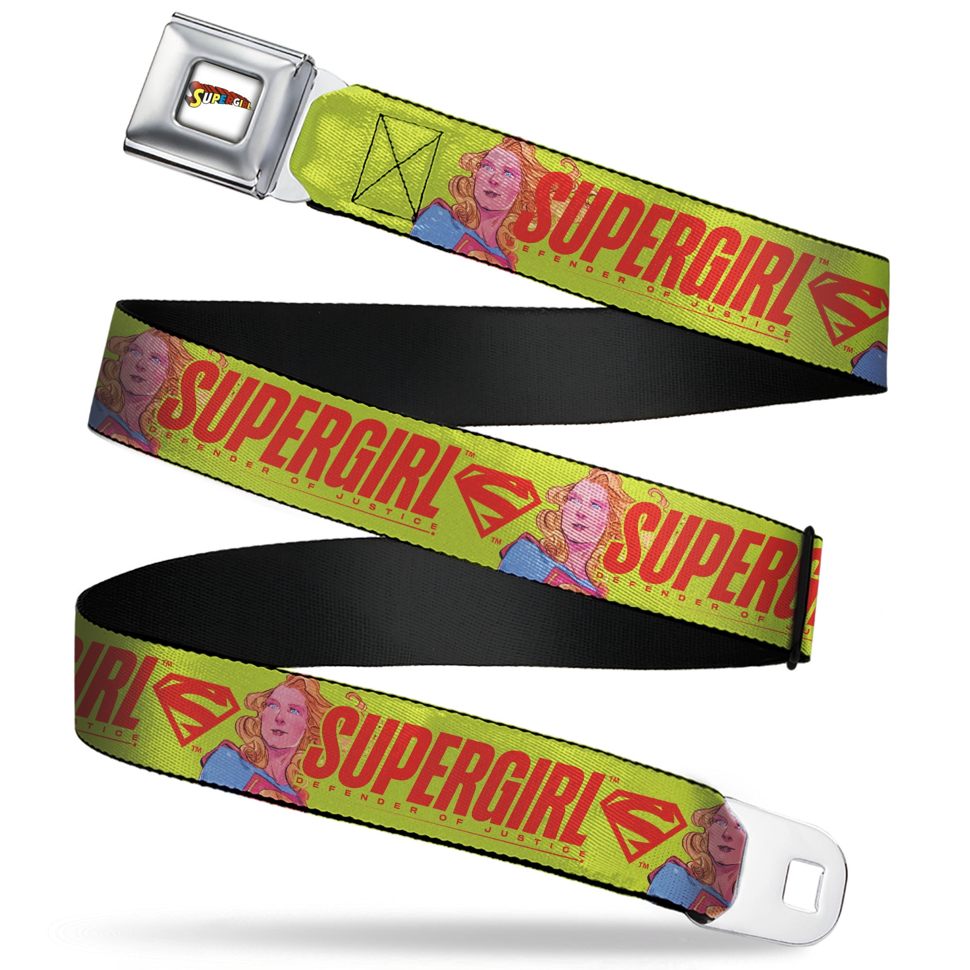 DC Comics Belt, Seatbelt Buckle Belt, Supergirl Defender of Justice ...