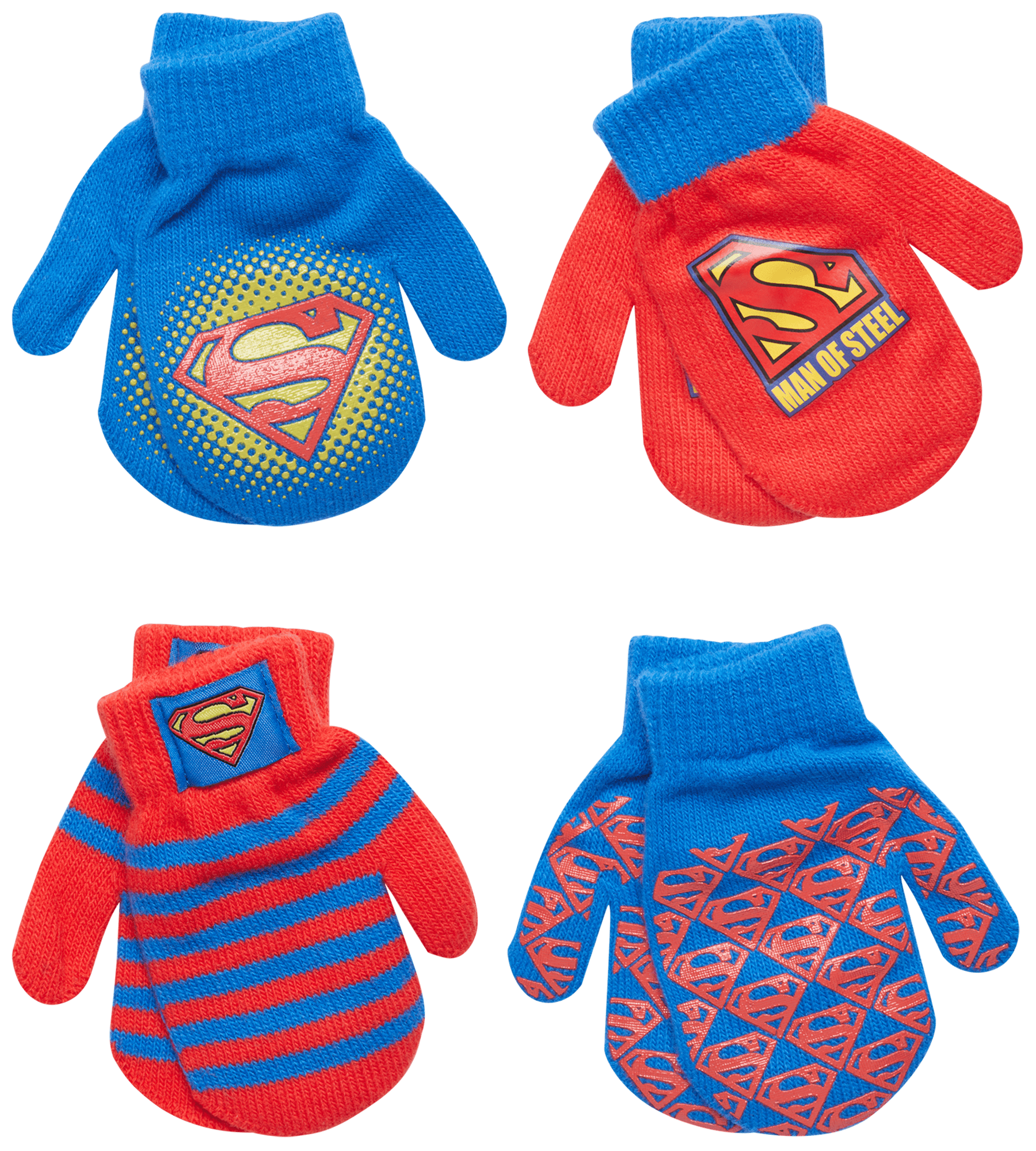 DC Comics Boys 4 Pack Mitten or Glove Set: Batman, Superman, Justice ...