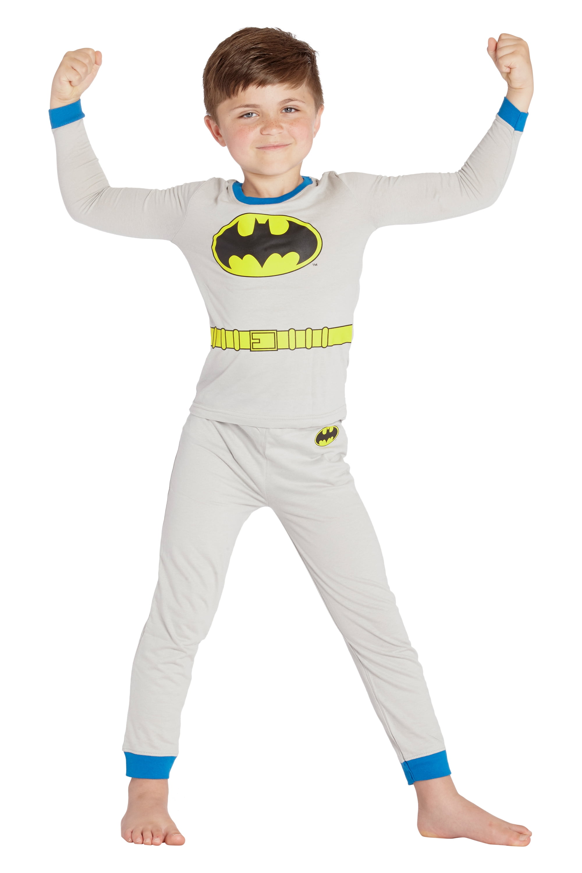 DC Comics Boys Batman Gray Tight Fit 2 Piece Long Sleeve Pajama Pant ...
