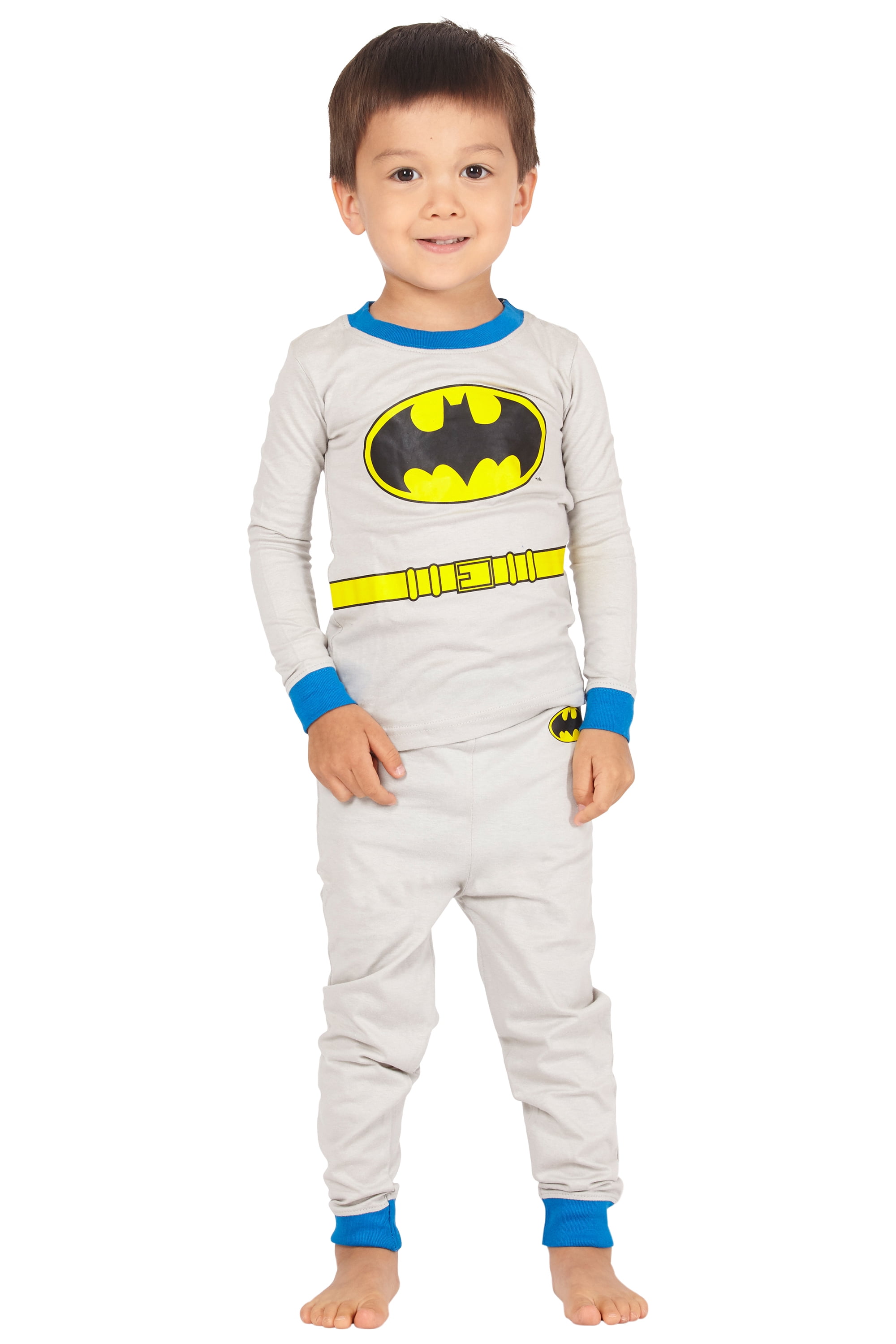DC Comics Boys Batman Gray Tight Fit 2 Piece Long Sleeve Pajama Pant ...