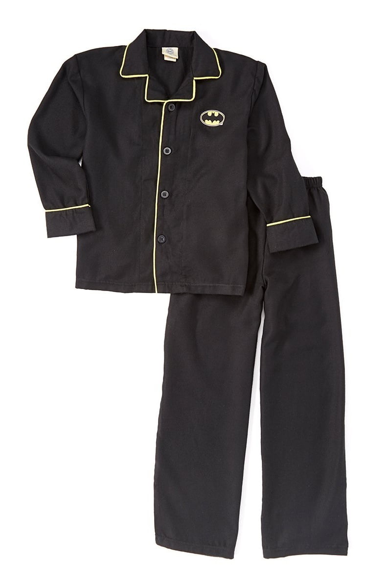 DC Comics Boys Black Flannel Batman Pajamas Bat Man Sleep Set 8 ...